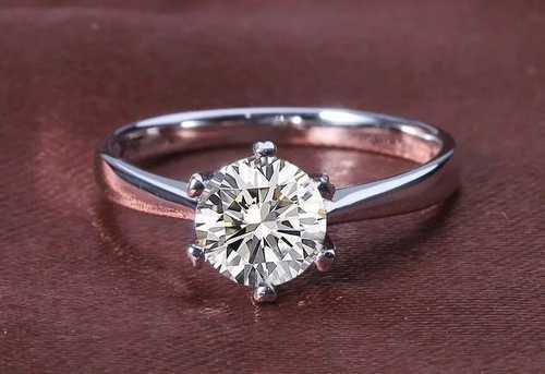 Кольцо с бриллиантом 1 карат