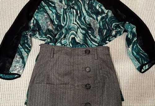 Marella оригинал юбка классическая серая