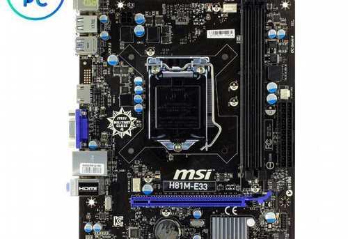 Материнская плата LGA1150 MSI H81M-E33 Б.У