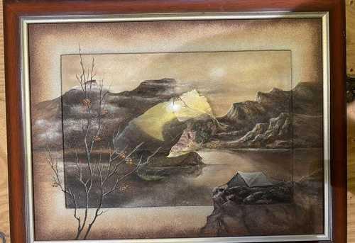 Картина из среза камня и крошки