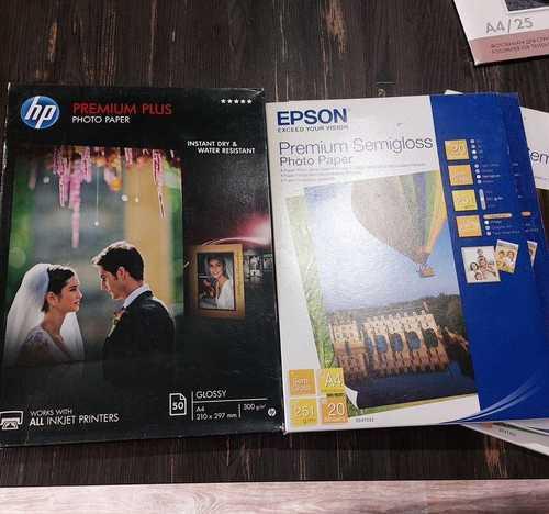 Фотобумага Epson и hp а4