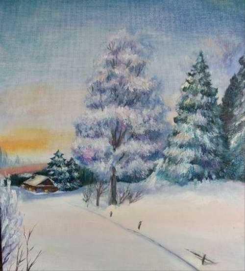 Картина маслом "Зима"