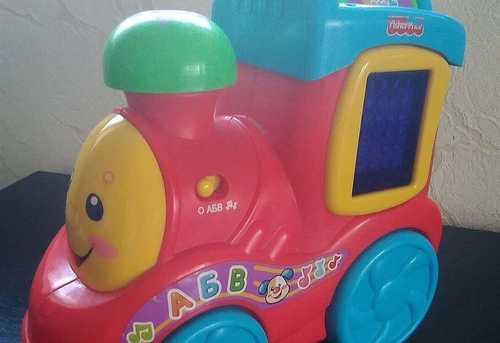 Паровозик Fisher Price,развивающая игрушка,алфавит