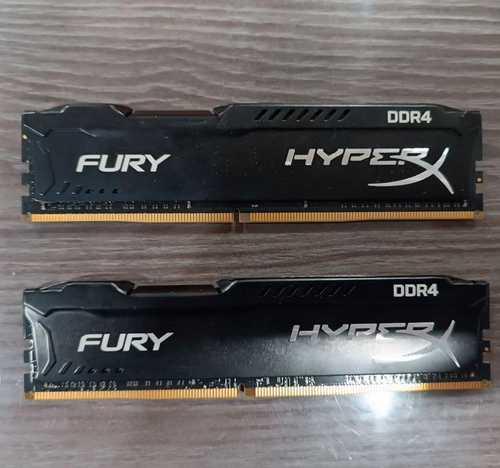 Kingston HyperX Fury Black 2400MHz 2*8Gb гарантия