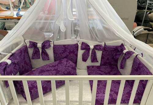 Комплект в кроватку для новорожденных с бортиками