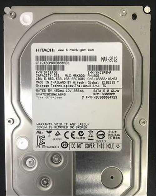 HDD диск для пк hitachi 3TB,Seagate 2Tb