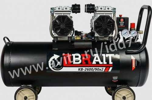 Воздушный компрессор Brait KB-2600/100(90) Х2 90л