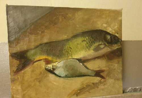 Картина "Две рыбы" Гапоненко Т.Г. Народный СССР