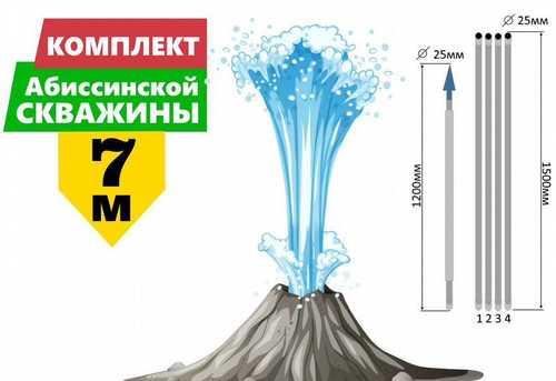 Комплект для абиссинской скважины 7м вгп труба