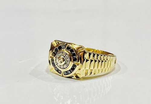 Золотое кольцо-печатка с бриллиантами 750 роба вес