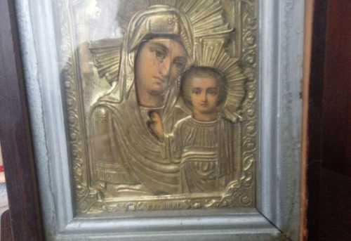 Икона старинная Казанской Божьей Матери