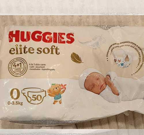 Подгузники Huggies elite soft 0