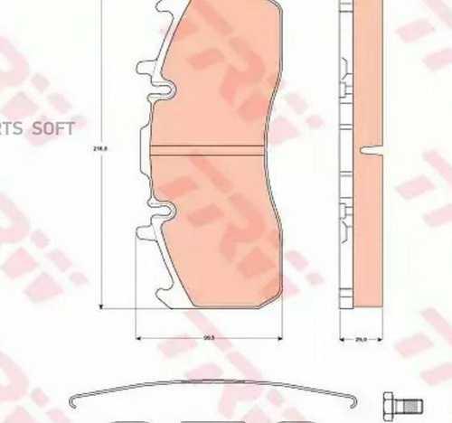 Колодки дисковые 29173 29.2x216.2x97 суппорт elsa225-1 RVI/Volvo TRW GDB5102 GDB5102