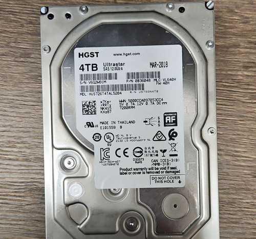 Жесткие диски 4 Tb hgst