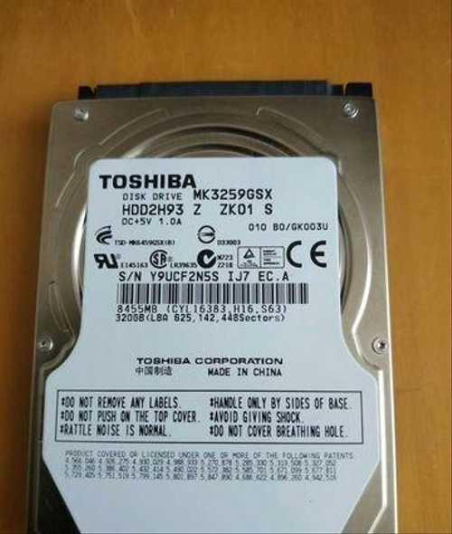 Бэдный 2.5" sata-II HDD 320Gb Toshiba