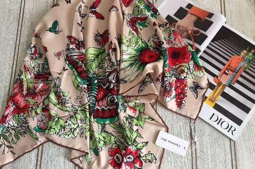 Шелковый платок Dior, Сад Бабочек. 5 цвета