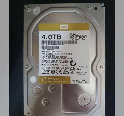 Жесткий диск WD Gold 4TB