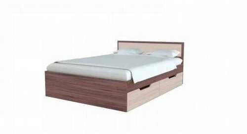 Кровать двуспальная с ящиками1.4 ясень Гармония