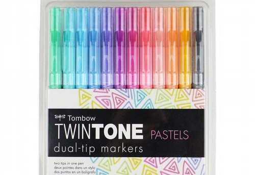 Набор маркеров-линеров Tombow Twin Tone Pastels 12