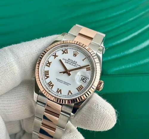 Rolex Datejust 36mm White Roman Rose Gold