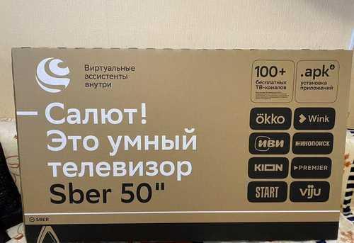 Телевизор новый Sber 50" Ultra HD 4k