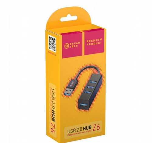 USB-разветвитель Dream Z6 4USB черный (100001)