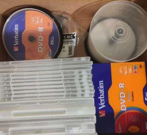 Диски болванки DVD-R и коробки для дисков