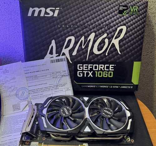 Видеокарта MSI GeForce GTX 1060 6GB Armor