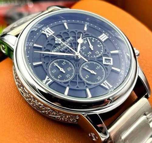 Часы мужские Patek Philippe Silver Black