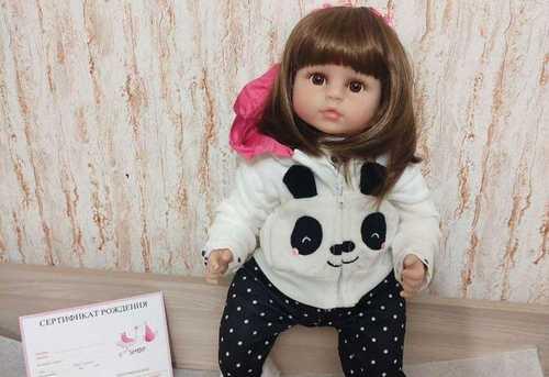 Кукла Реборн Говорящая 47 см мягконабивная панда