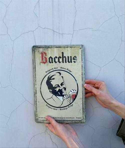 Винтажный металлический постер Bacchus