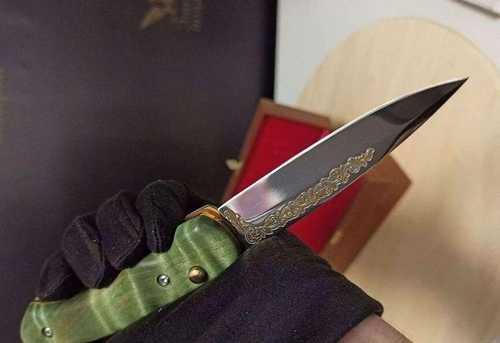 Коллекционный складной нож зелёный