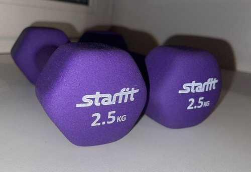 Гантели starfit неопреновые 2.5 кг