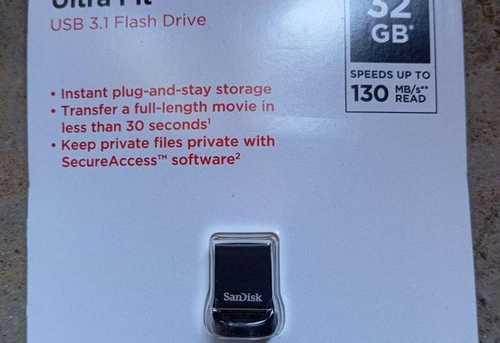 Флешка USB Sandisk Ultra Fit 32гб, USB3.0