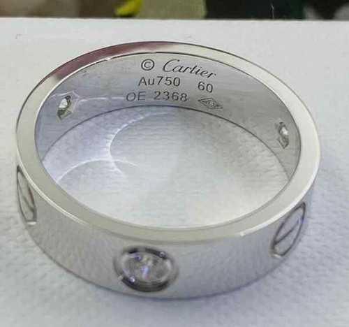 Кольцо Cartier Love, белое золото 585 пробы 0,31ct