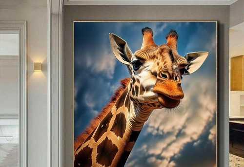 Большая картина маслом жираф Интерьерная картина