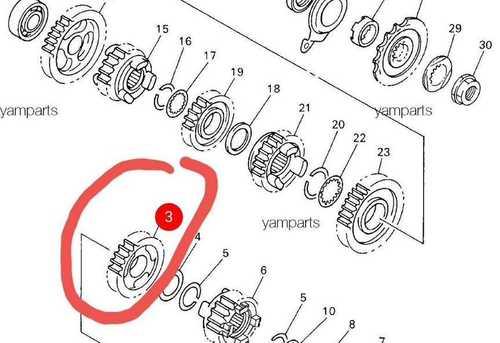 Шестерня 5 передачи кпп Yamaha 5BF-17151-00