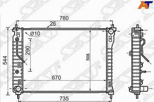 Радиатор охлаждения Шевроле Каптива 2.4/3.2 07