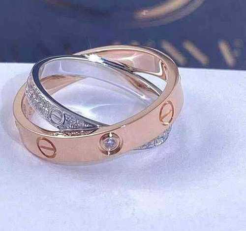 Кольцо Cartier Love, бриллиантовое паве 0,16ct