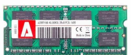 Модуль памяти Azerty 4Gb sodimm 4Gb ddr3l 1600 2Rx