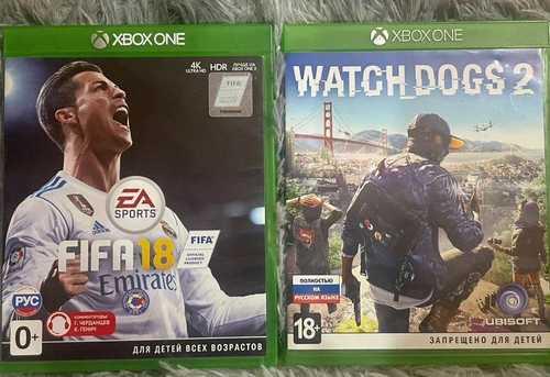 Игры на Xbox FIFA 18 и Watch Dogs 2