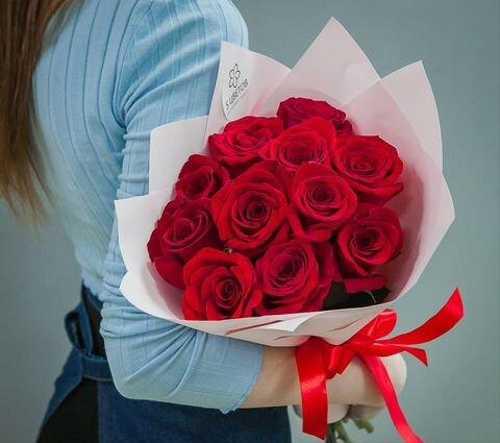 Букет из 11 красных роз, цветы доставка