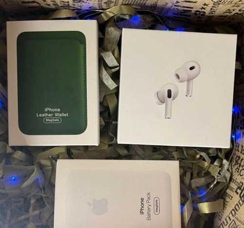 Подарочный набор apple 3 в 1(AirPods pro 2)