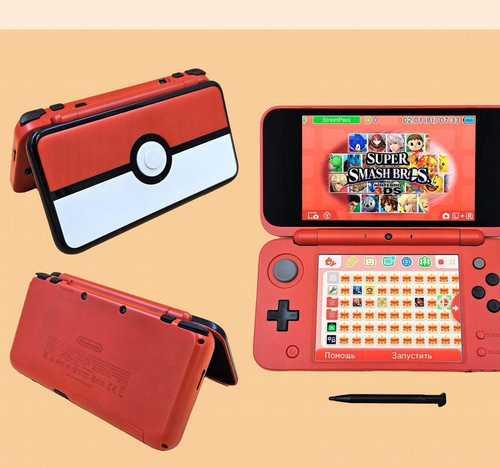 New Nintendo 2DS XL Pokeball, 200 игр, 128 Gb