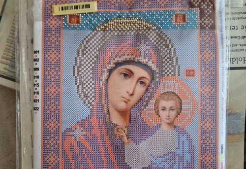 Вышивка бисером икона Казанская Божья Матерь