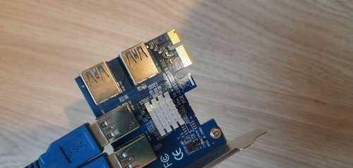 Разветвитель pci-e x1 на 4 usb Переходник PCI USB