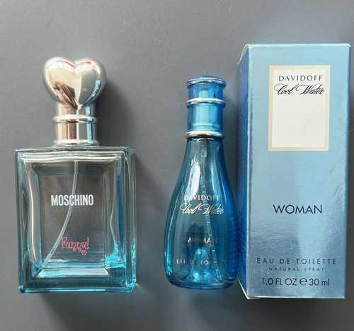 Davidoff cool water woman и Moschino Funny флаконы