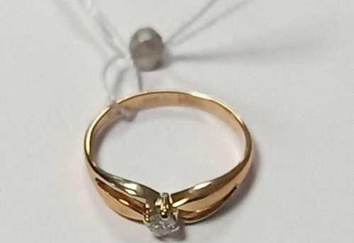 Золотое кольцо с бриллиантом(13560)*