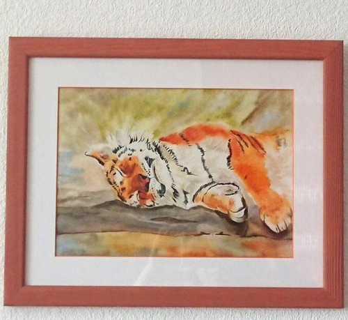 Картина "Отдыхающий Тигр"