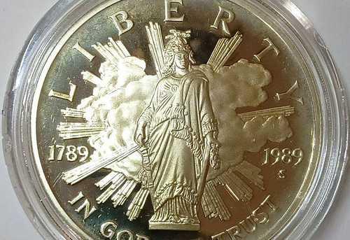 1 доллар 1989 год "S", 200 лет Конгрессу США